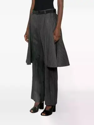 Sacai Pinstripe-pattern Peplum-detail Trousers
