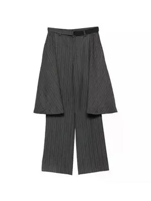 Sacai Pinstripe-pattern Peplum-detail Trousers
