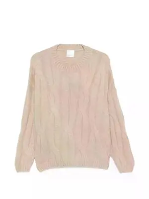 ALLUDE Cable-knit Drop-shoulder Sweater - Neutrals