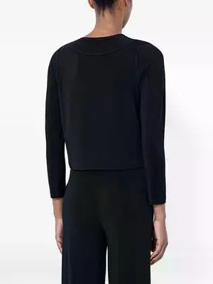 Issey Miyake Cropped Long-sleeve Crop Top