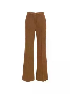 KAOS Chenille-effect Wide-leg Trousers - Brown