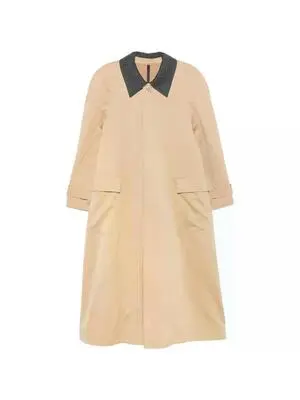 Carven Contrasting Collar Storm Flap Coat - Neutrals