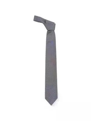 LARDINI Paisley-print Silk Tie - Blue