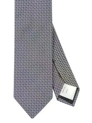 LARDINI Paisley-print Silk Tie - Blue