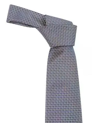 LARDINI Paisley-print Silk Tie - Blue