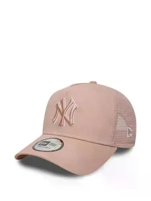 New Era Embroidered Logo Mesh Panel Trucker Cap - Pink