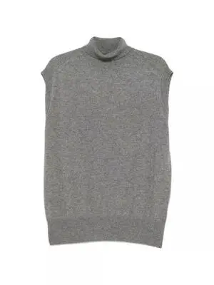 Sofie D'hoore Roll-neck Sleeveless Vest - Grey