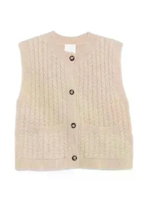 ALLUDE Allude Cable-Knit Button-Up Cardigan