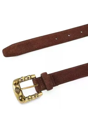 Kurt Geiger Maddox Crystal-embellished Eagle-head Belt - Brown