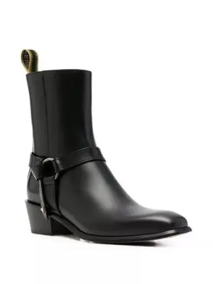 Fendi Double O Leather Ankle Boots