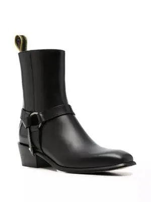 Fendi Leather Ankle Boots With Harness Detail