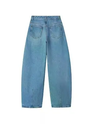 Jacquemus Pleated-detail Faded-effect Jeans - Blue