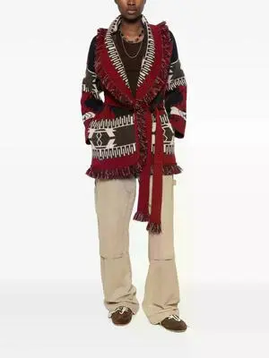 Alanui Fringe-trimmed Jacquard Cardigan