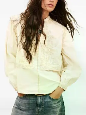 Ba&sh Laura Embroidered Long-sleeved Blouse