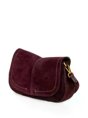 GIANNI CHIARINI Helena Suede Clutch Bag - Red