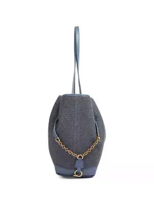 Chloé Clover Double Carry Bag In Raffia-effect Fibers
