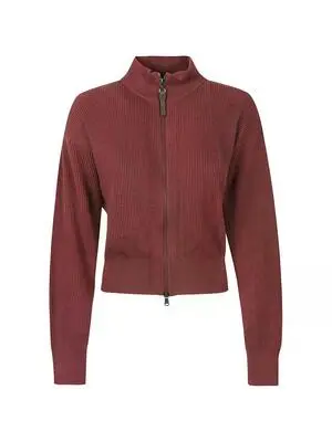 Brunello Cucinelli Ribbed-knit Cardigan - Red