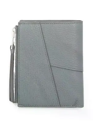 Loewe Puzzle Slim Compact Wallet In Supple Grained Calfskin - Grey