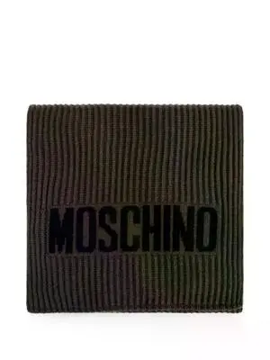 Moschino Logo-intarsia Ribbed-knit Scarf - Green