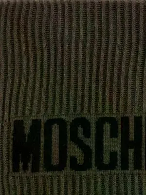 Moschino Logo-intarsia Ribbed-knit Scarf