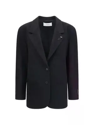 LARDINI Flower-detail Single-breasted Jacket - Black