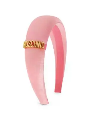 Moschino Logo-plaque Padded Headband - Pink