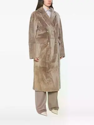 UTZON Double-breasted Reversible Shearling Coat