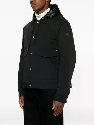 Moose Knuckles Hooded Logo-patch Jacket - Black