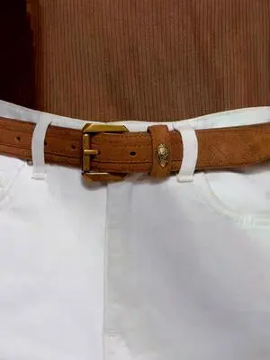 Kurt Geiger Eagle Head Quilted Belt - Brown