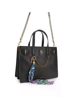 Kurt Geiger Tote Bag With Eagle Embellishment And Scarf Detail - Black