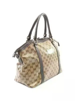 Gucci 2000s Interlocking G Gg Crystal Canvas Tote Bag