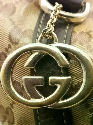 Gucci 2000s Interlocking G Gg Crystal Canvas Tote Bag