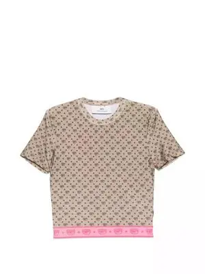CHIARA FERRAGNI Eyelike-print Cropped T-shirt