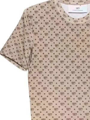 CHIARA FERRAGNI Eyelike-print Cropped T-shirt