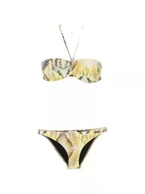 Balmain Snakeskin-print Bikini - Yellow