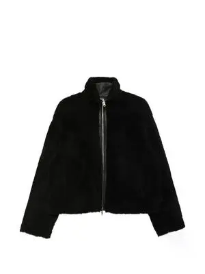 UTZON Shearling Zip-up Reversible Jacket - Black