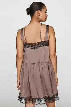 Anthropologie Lace-trim Mi Slip Dress