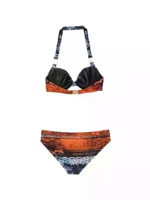 Balmain Graphic Print Halterneck Bikini