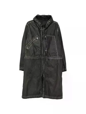 ISAAC SELLAM EXPERIENCE Etanche Hooded Coat - Black
