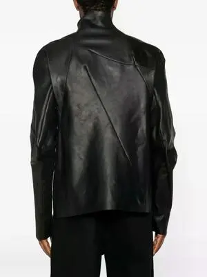LEON EMANUEL BLANCK Asymmetrical Zip Leather Jacket