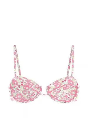 MC2 SAINT BARTH Salina Floral-print Bikini Top - White