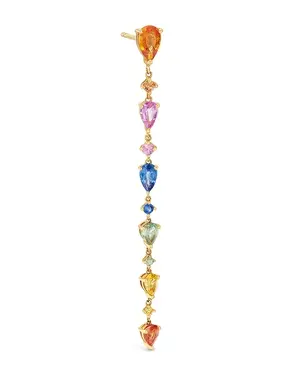 Bloomingdale'S Rainbow Sapphire Linear Drop Earrings In 14k Yellow