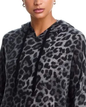 Aqua Cashmere 100% Cashmere Hoodie Sweater Exclusive - Grey Multi