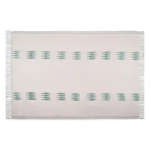 KUTNIA Peshtemal Cotton Ikat Throw Blanket - Teal
