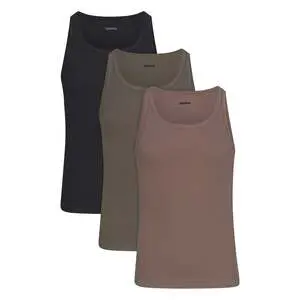 SKIMS Rib Tank Top 3 Pack | Black | Large | Cotton - Onyx