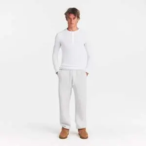 SKIMS Rib Henley | White | | Cotton - Chalk