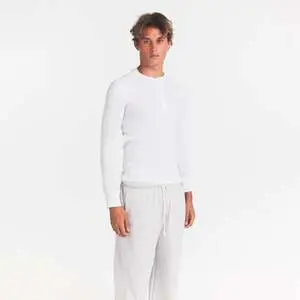 SKIMS Rib Henley | White | | Cotton