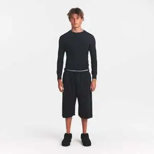 SKIMS Rib Henley | Black | Small | Cotton - Onyx