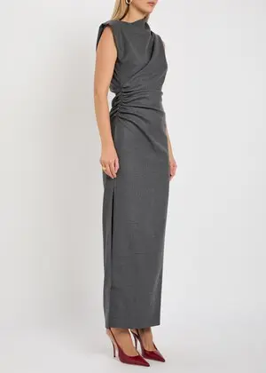 ARMARIUM Melissa Ruched Stretch-wool Midi Dress