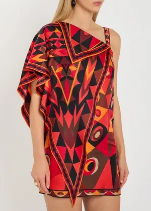 Emilio Pucci Printed Layered Silk-twill Mini Dress